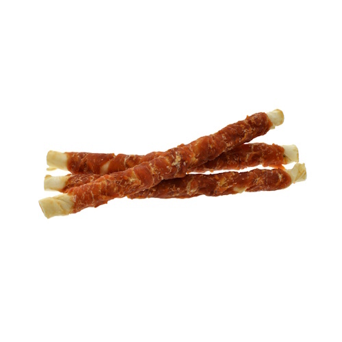 Rawhide stick met kip 24 cm - hondensnack bulkverpakking - Junai.nl