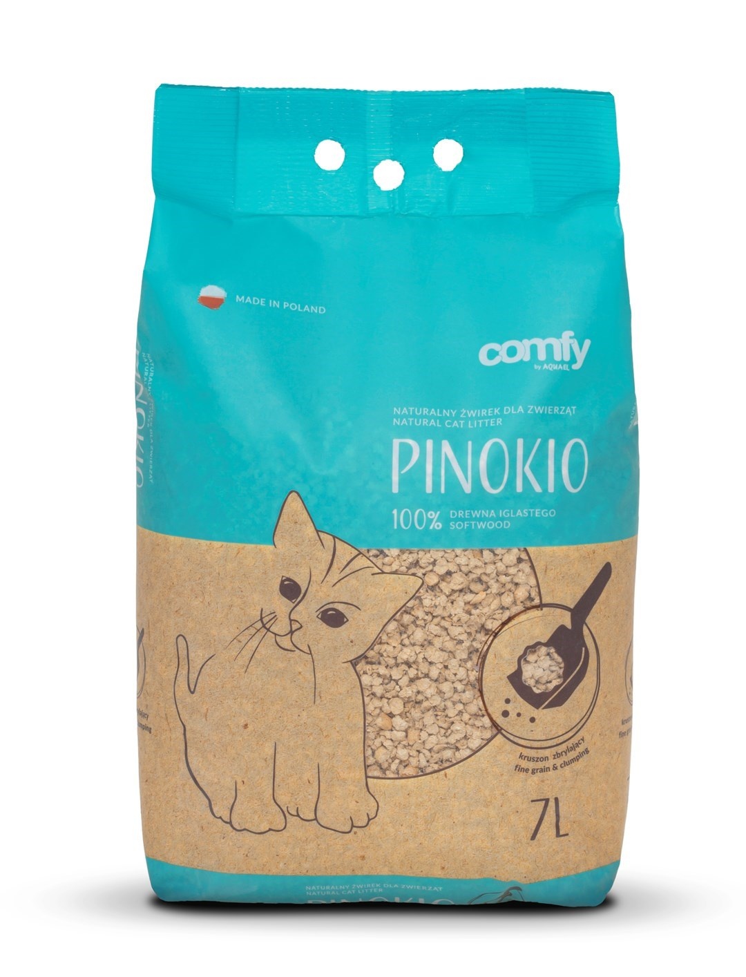 Comfy Pinokio klontvormende houten kattenbakvulling crush 7L - Junai.nl