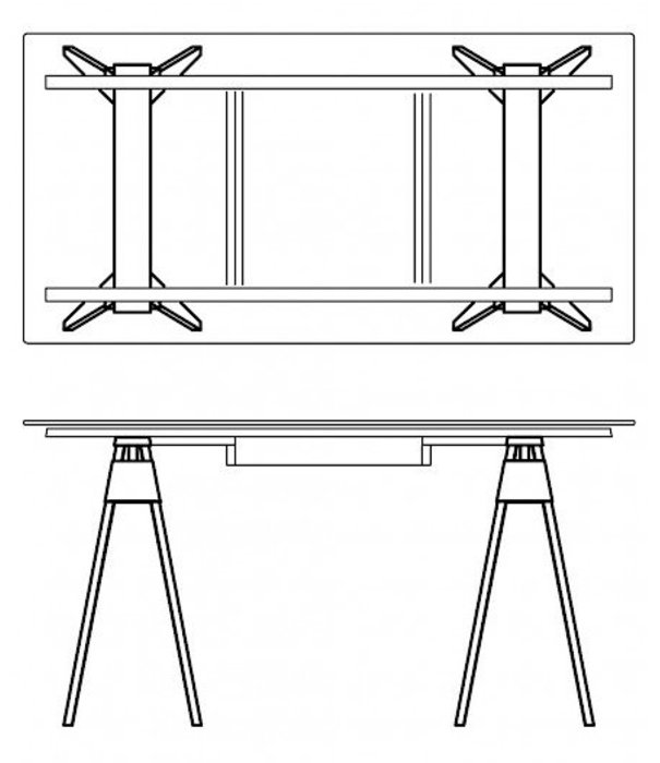 Design House Stockholm Arco bureau eiken - glas top - Nordic New Design House Stockholm Arco bureau eiken - glas top - Nordic New