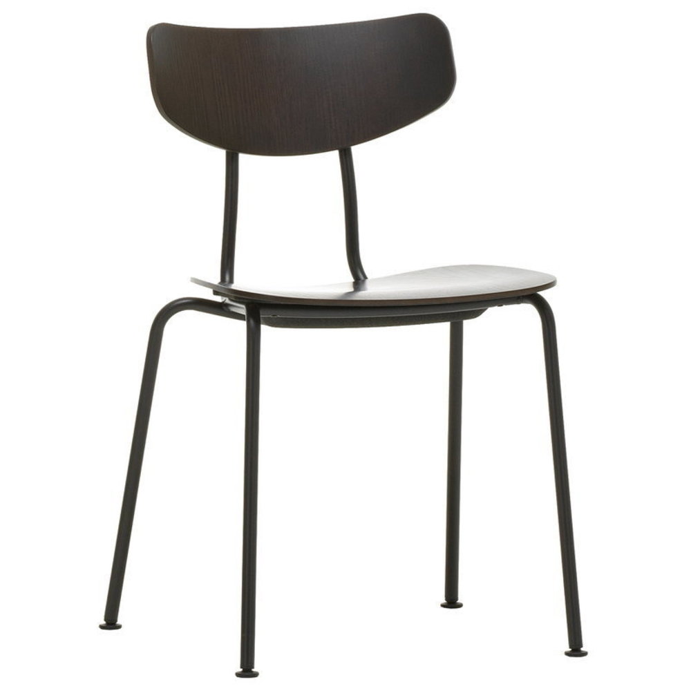 Vitra Moca Dining Chair dark oak, black tube base - NORDIC NEW