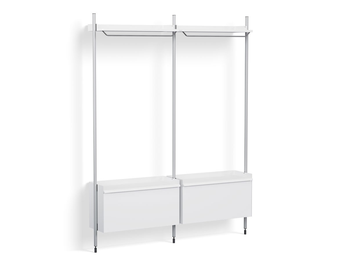 Hay Pier System combinatie 1002 - 2 columns wit / clear - Nordic New