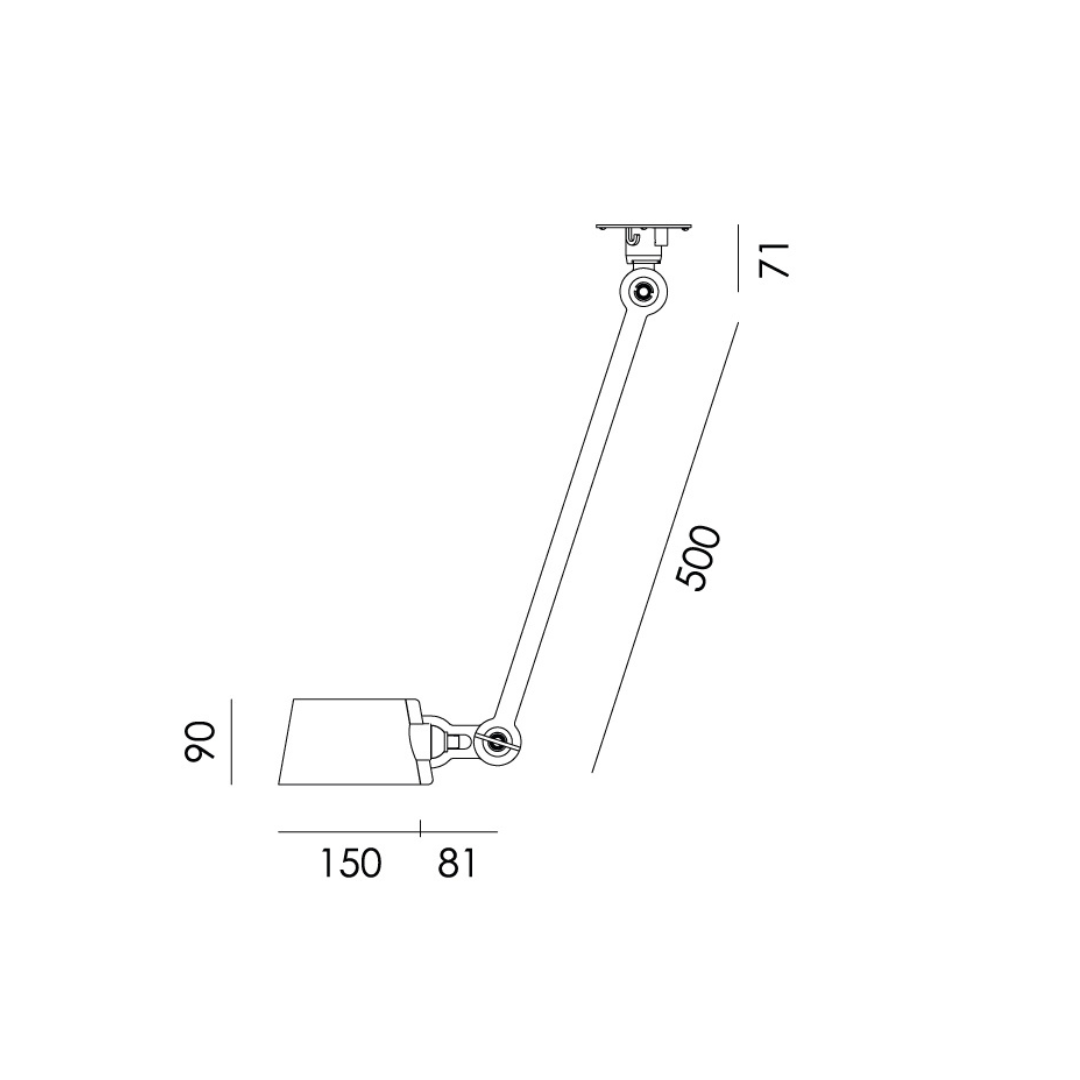 Bolt ceiling 1arm sidefit plafondlamp - Nordic New