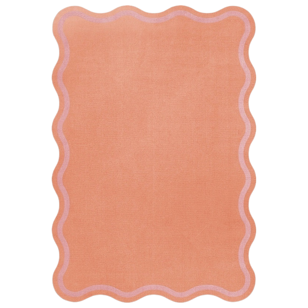 Layered Scallop Rug Watermelon Pink - NORDIC NEW