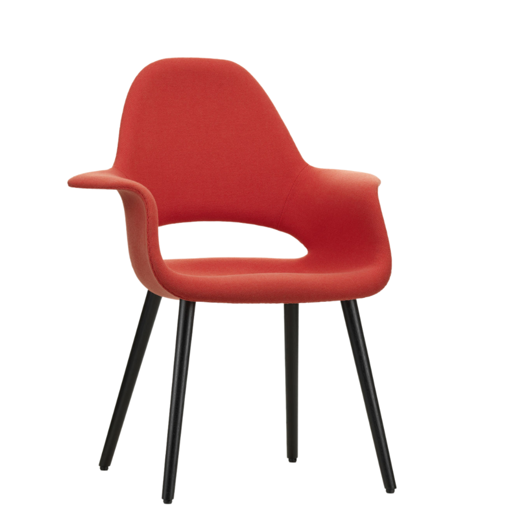Vitra Organic Chair Conference stoel zwart essen, Hopsak coral-poppy r ...