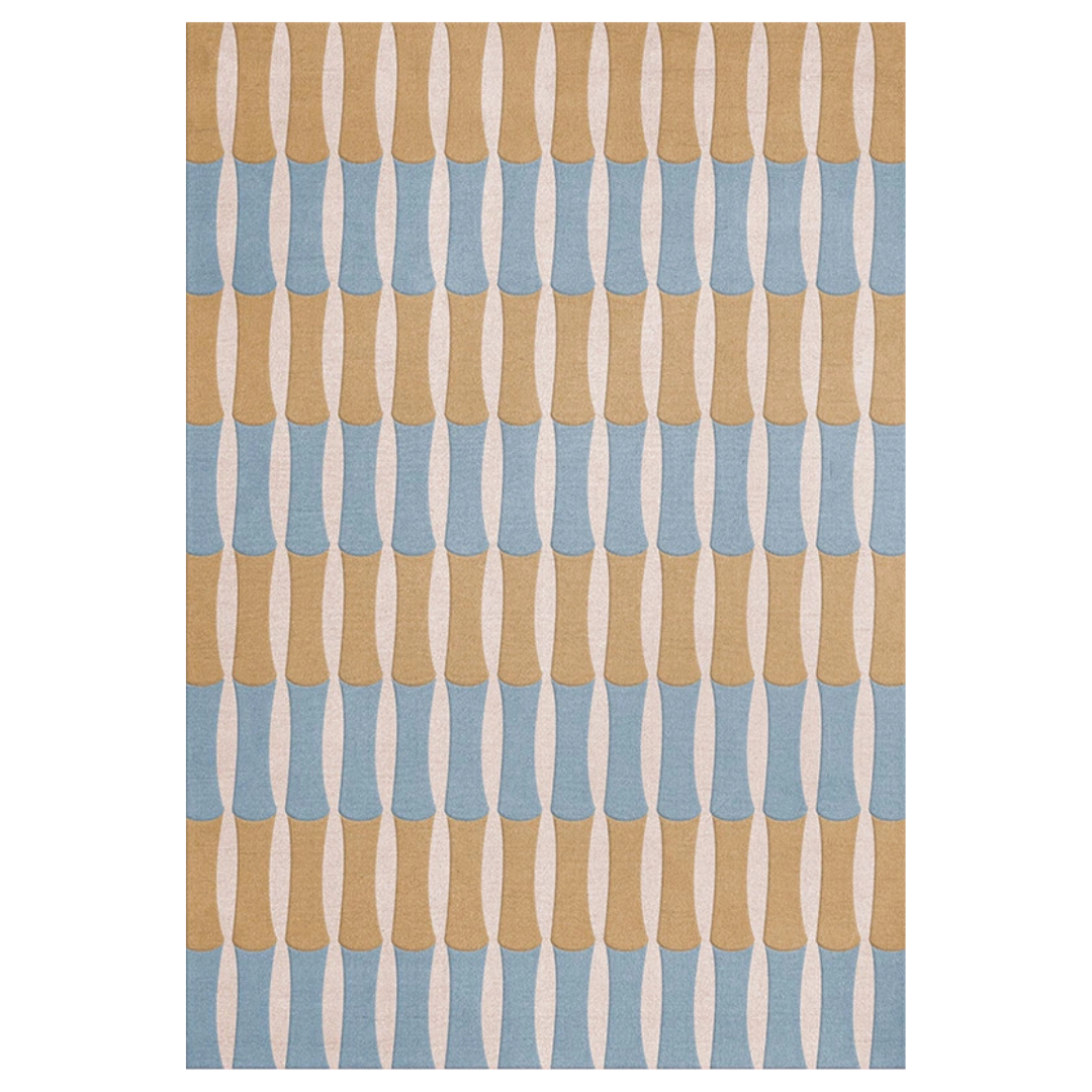 Layered Bamboo Forest Blue Vloerkleed - Nordic New