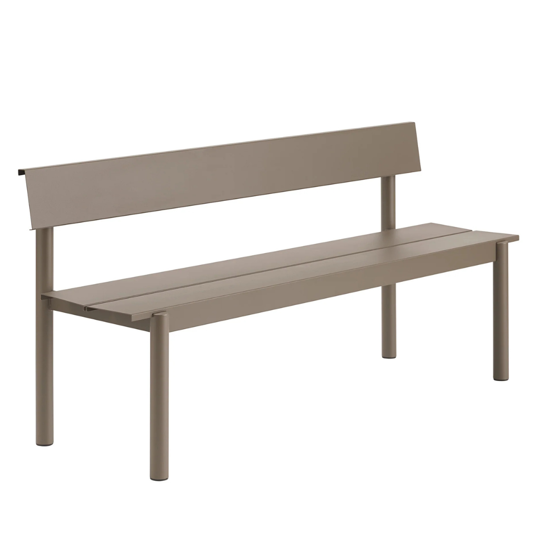 Linear Steel Bench With Back - Nordic New