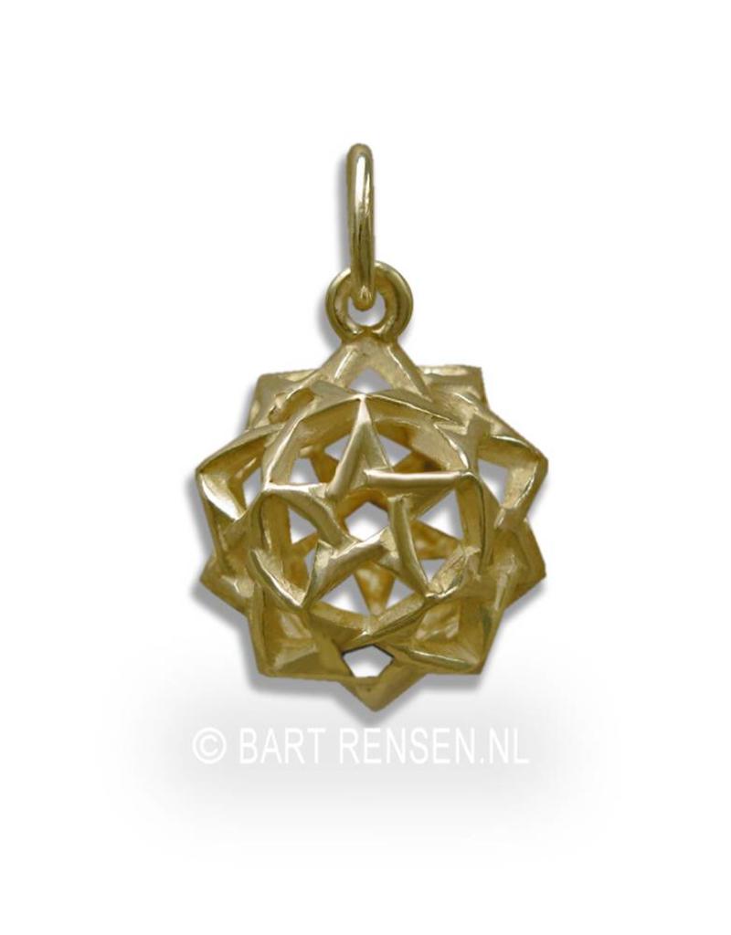 Pentagram dodecahedron pendant - gold