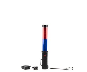 LED traffic baton - blue/red - rechargeable and multifunctional - Traffimex