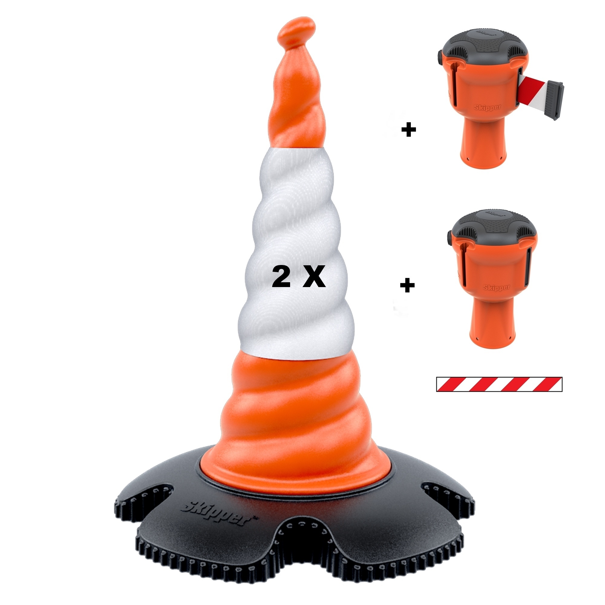 Skipper kit de barrière retractable cônes - TRAFFIMEX SA