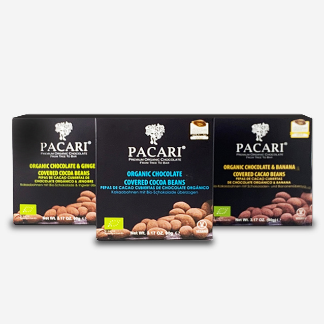 PACARI ORGANIC RAW COCOA BEANS WITH COVERED CHOCHOLATE - 3 PACK - SOUTH ...