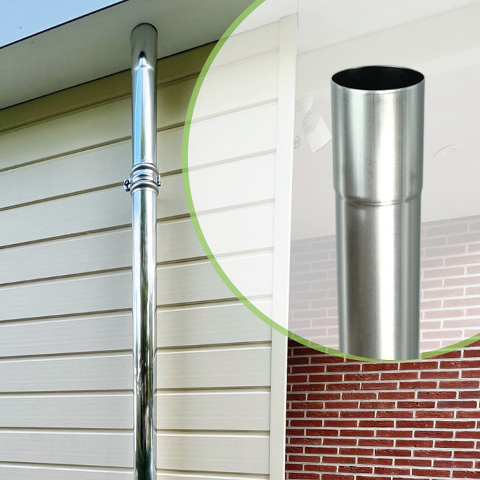 Regenpijp 80mm rond. lengte 3 meter. 0.65mm dik Kopen? - Dakgootwinkel.nl