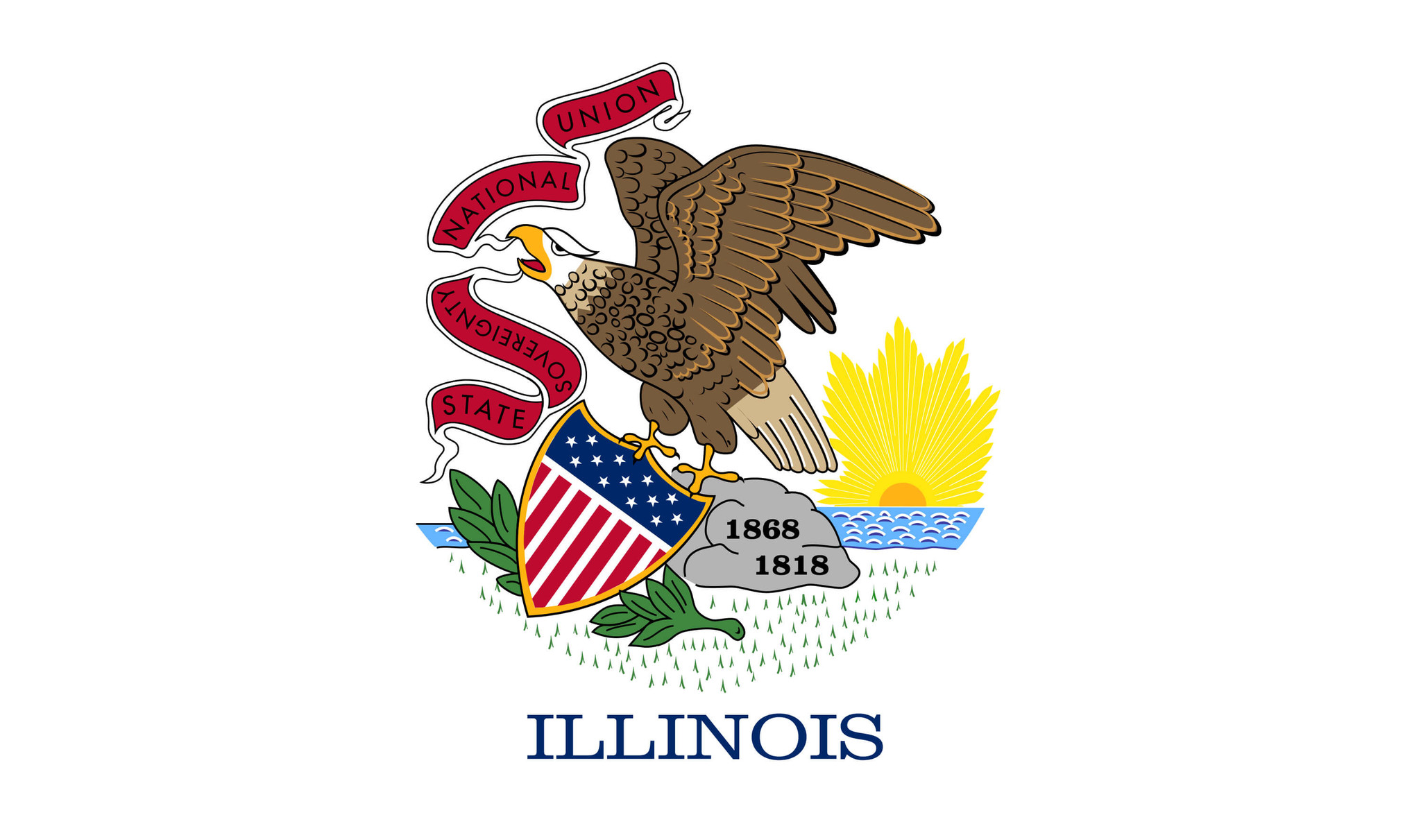 Flagge von Illinois Bild und Bedeutung Flagge von Illinois - country flags
