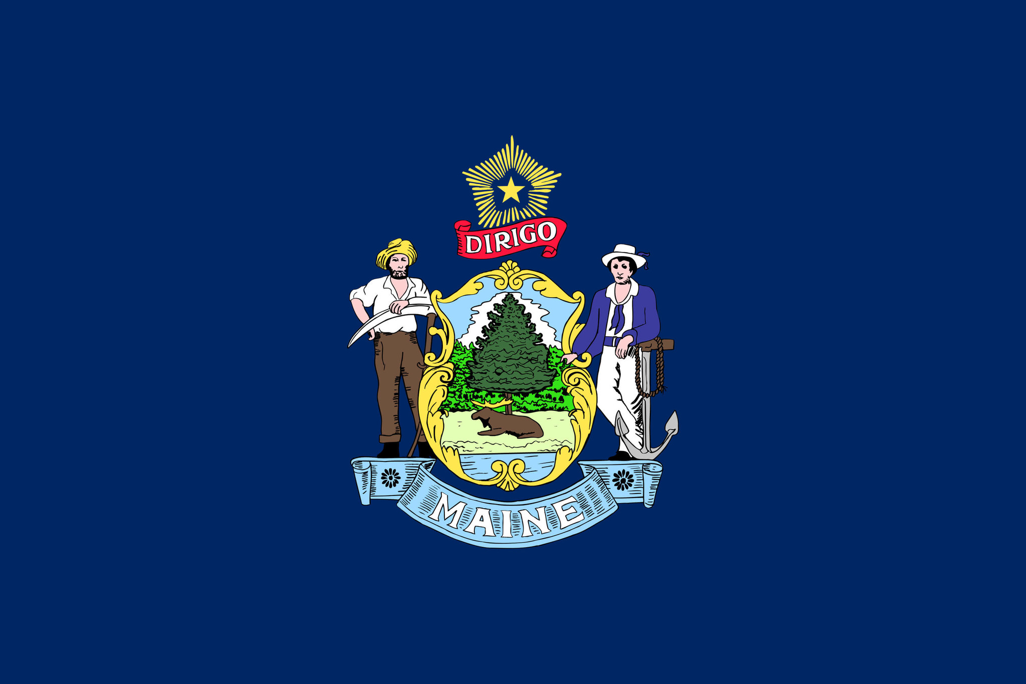 Flag of Maine image and meaning Maine flag - country flags
