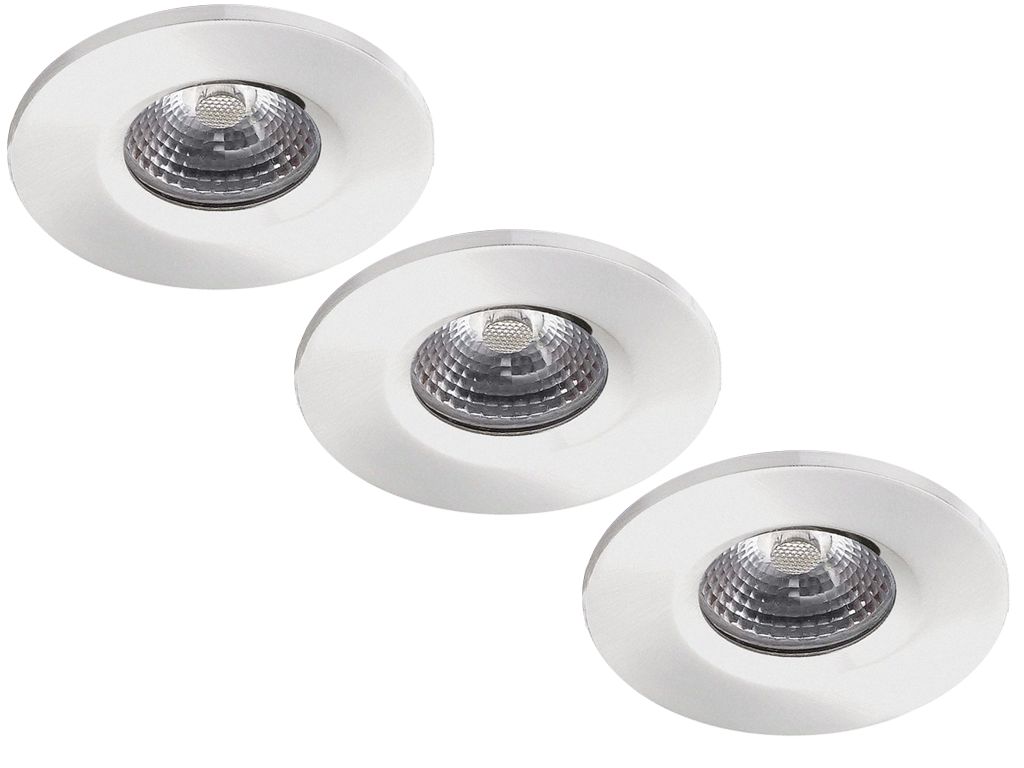 Set van 3x Witte Badkamer LED inbouwspot Kreta 8W, dimbaar (IP65 ... Set van 3x Witte Badkamer LED inbouwspot Kreta 8W, dimbaar (IP65 ...