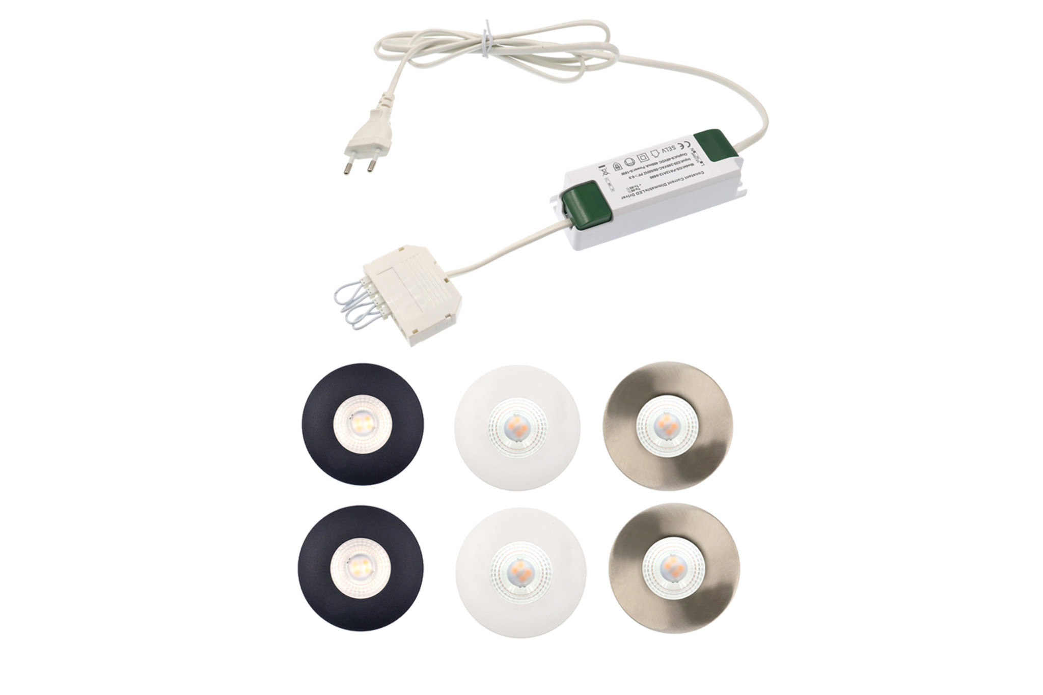 Set van 3 Cabinet Led Inbouwspots warm wit, zwarte uitvoering IP44 ... Set van 3 Cabinet Led Inbouwspots warm wit, zwarte uitvoering IP44 ...