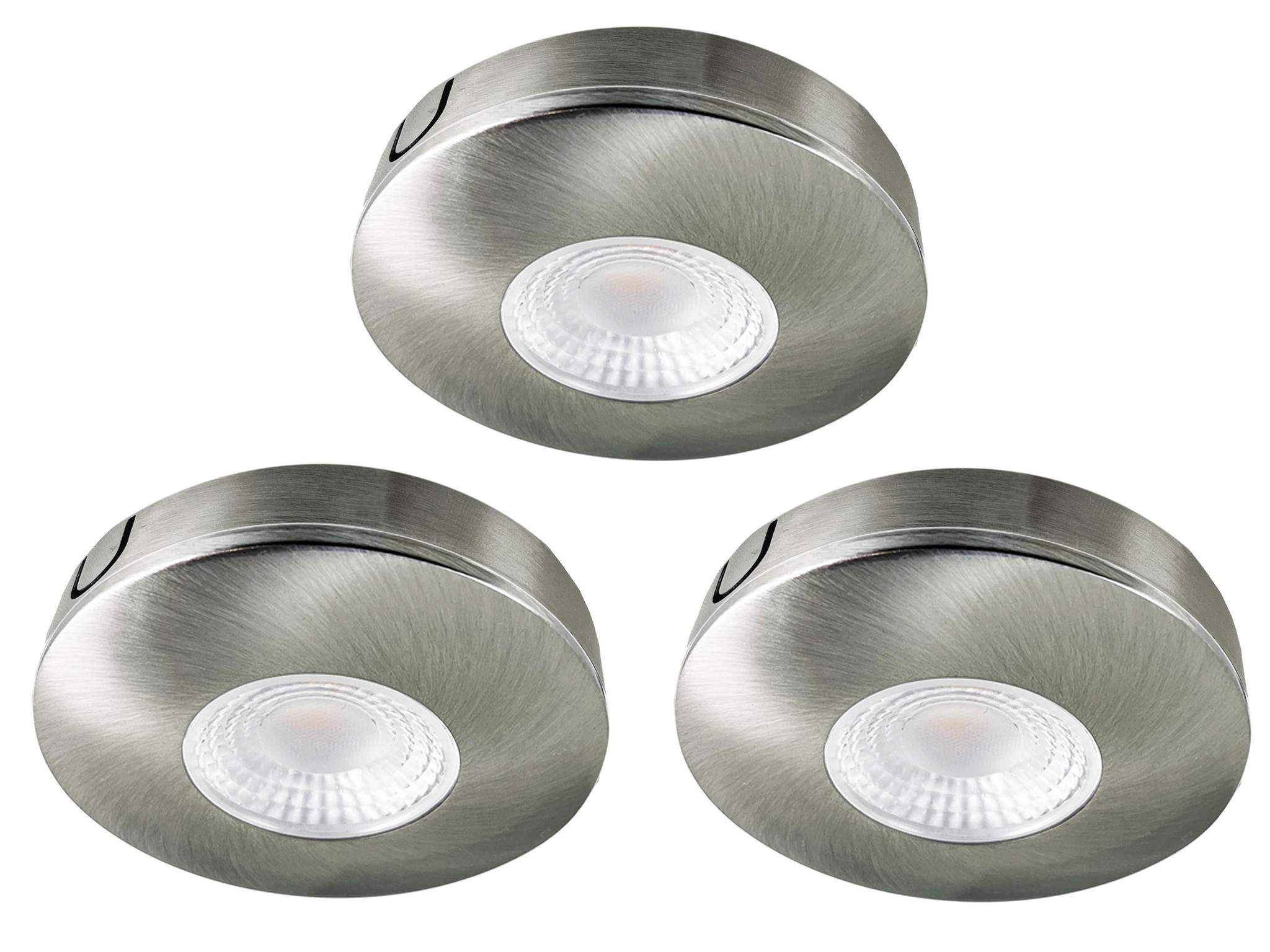 Set van 3 Cabinet Led opbouwspot warm wit, rvs uitvoering IP44 ... Set van 3 Cabinet Led opbouwspot warm wit, rvs uitvoering IP44 ...
