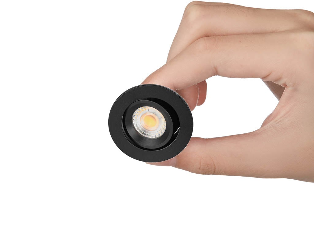 Inbouw Ledspots Hamburg 4,5 watt IP44 Dim to warm, zwart - 123ledspots BV