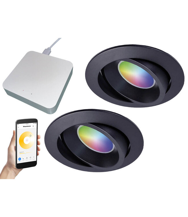 Starterset Smartverlichting : Kleuren inbouw spots met Bridge - 123ledspots