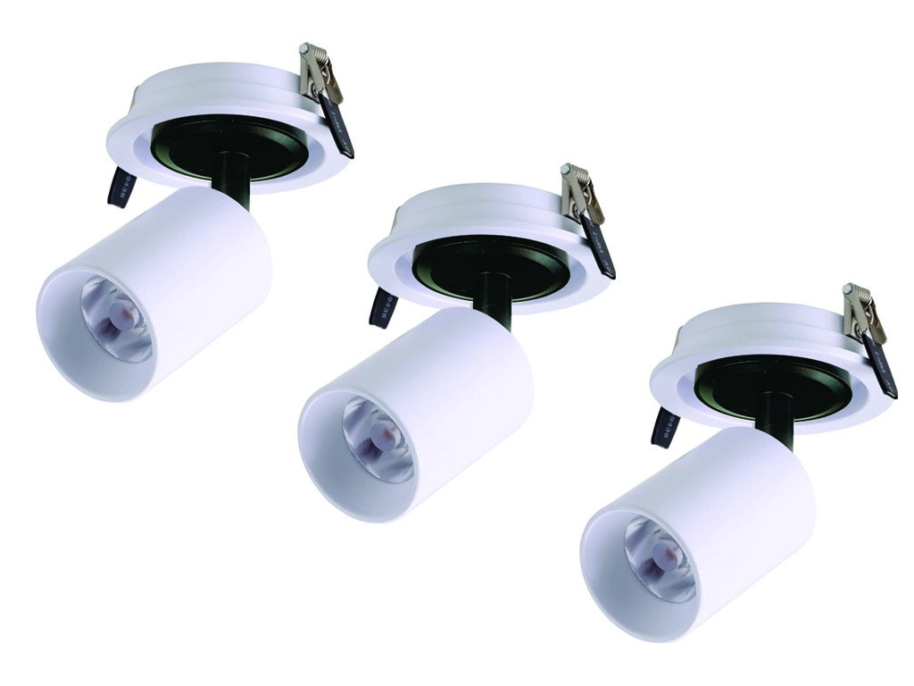 Set van 3, Dimbare inbouw led spot Rotterdam, 360 graden richtbaar. Wit ...