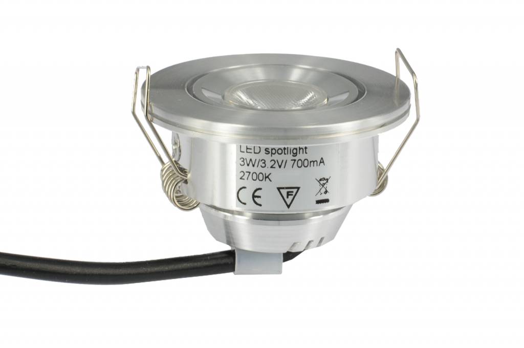 Set van 6 stuks dimbare mini inbouwLEDspot, warm wit, 1x3W Kantelbaar ...