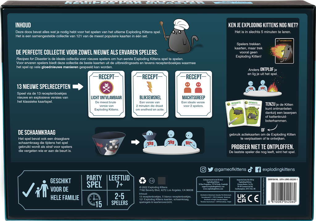 Exploding Kittens - Recipes for Disaster (NL versie) - t Klavertje Vier