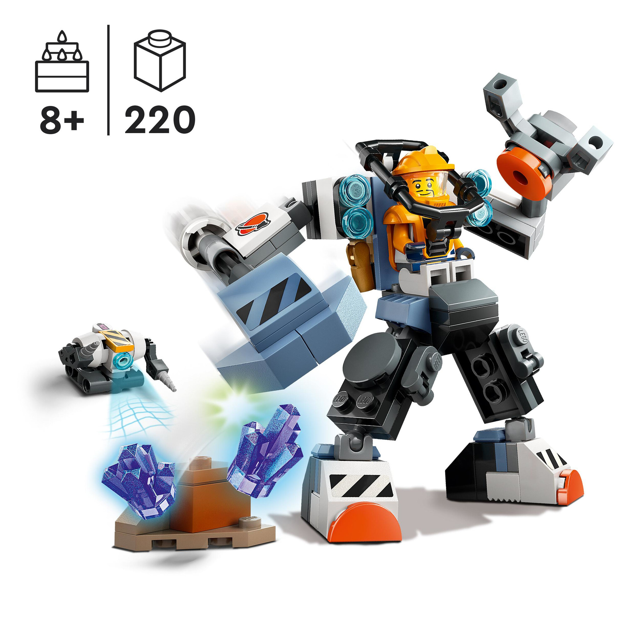 60428 City Ruimtebouwmecha Speelgoed Robot Ruimte Set - t Klavertje Vier