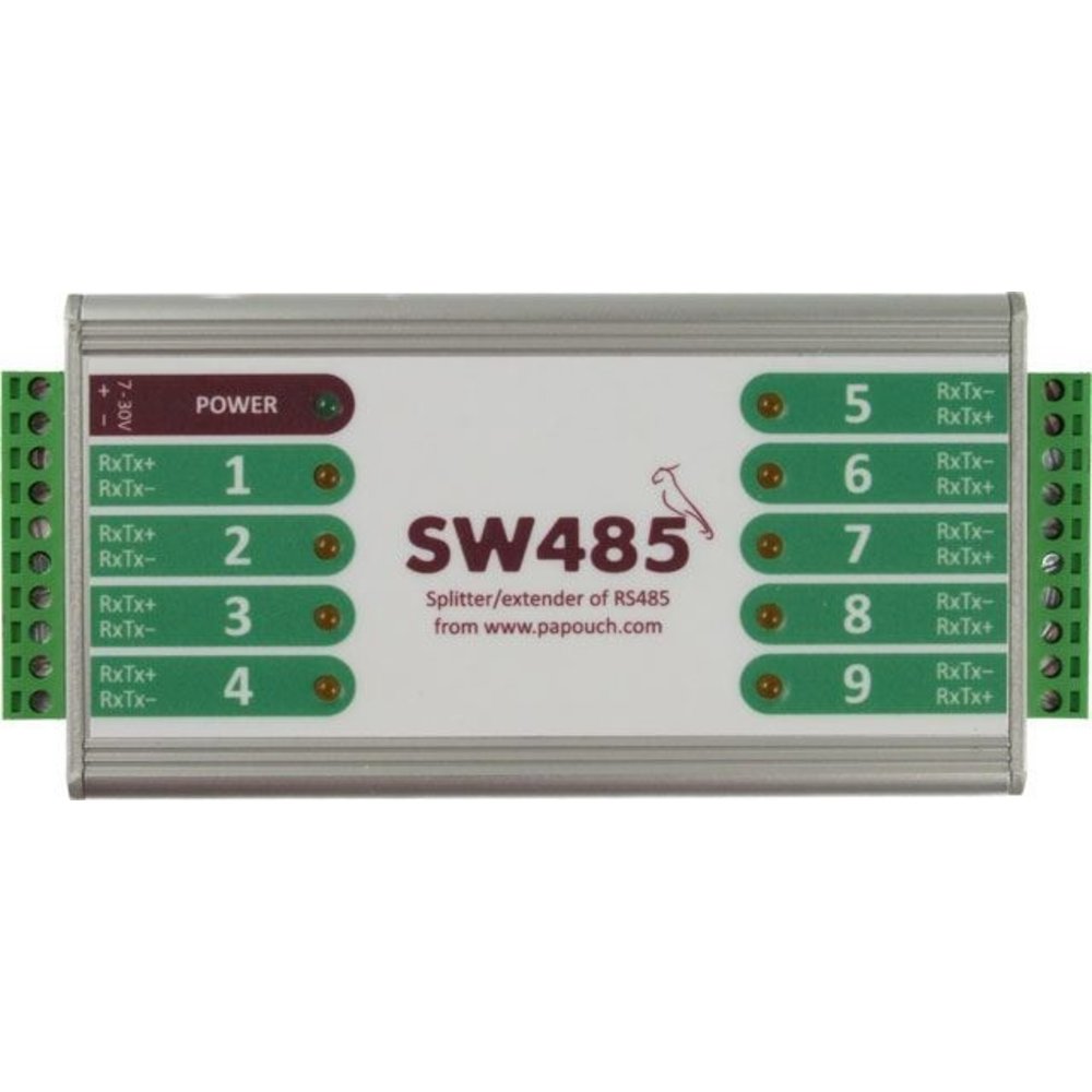 SW485 - RS485 Splitter/Hub/Repeater for 9 channels - PIMZOS.COM