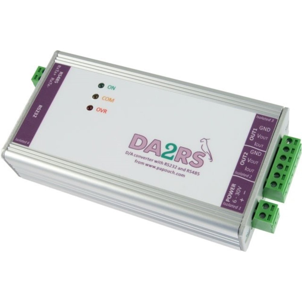 DA2RS - DA converter with two voltage or current outputs RS232/RS5485 ...
