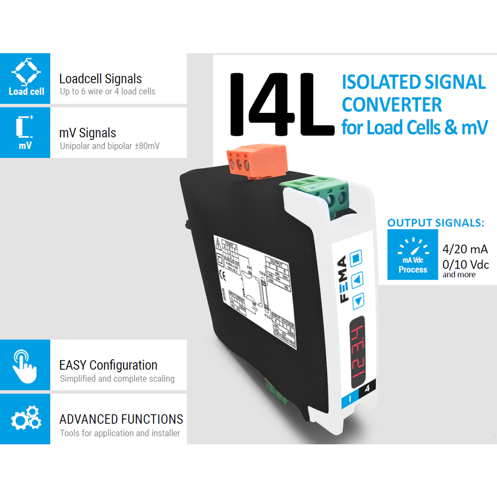 I4L - Signal converter for load cell and millivolts signals, isolated ...