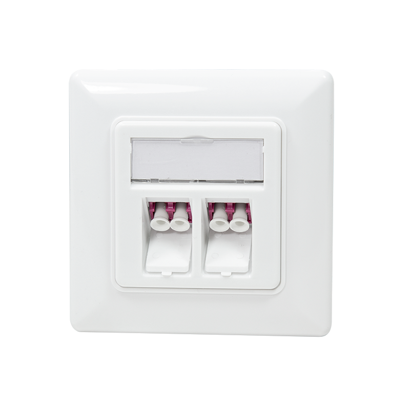 Fiberglass flush-mounted box faceplate 2-way - Netwerkkabel.eu