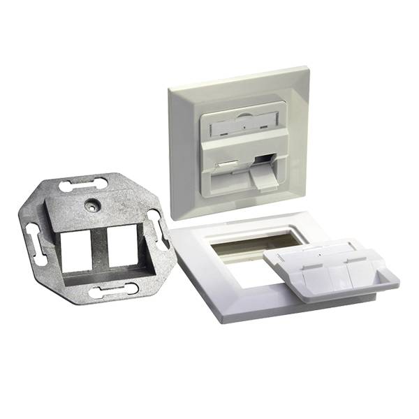 Keystone Faceplate for 2 Keystone Jacks RAL9010 White - Netwerkkabel.eu