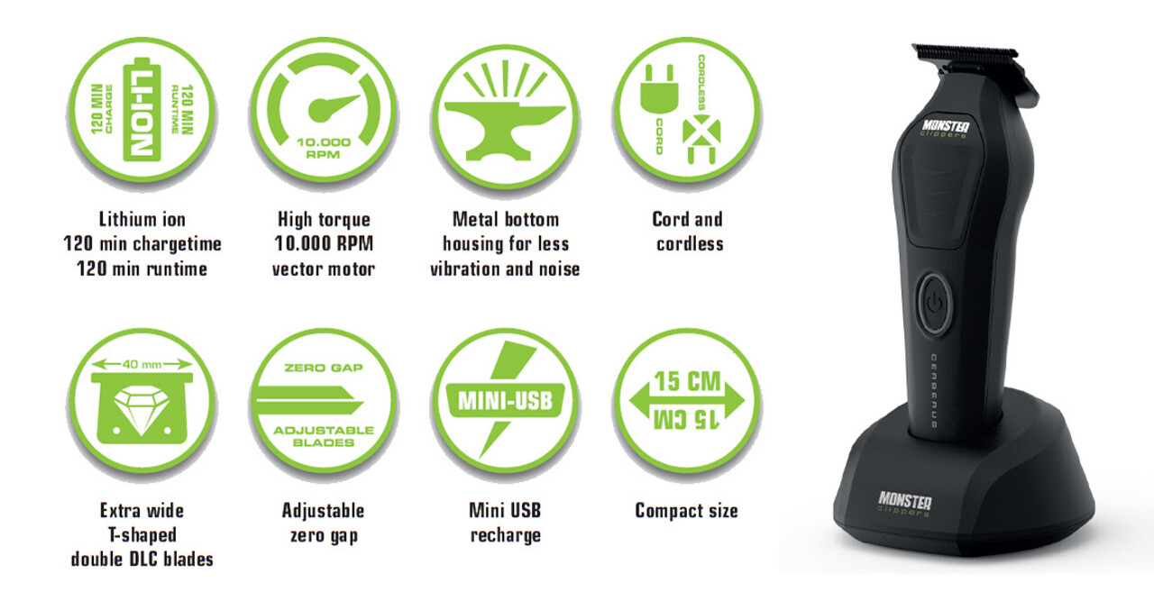 Monster Clippers CERBERUS TRIMMER - Vector Motor - Kappershandel